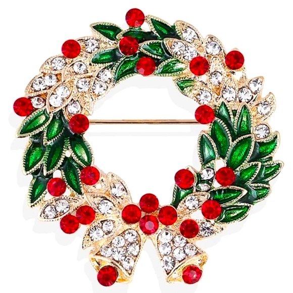 Jewelry | Vintage Christmas Wreath Pin | Poshmark